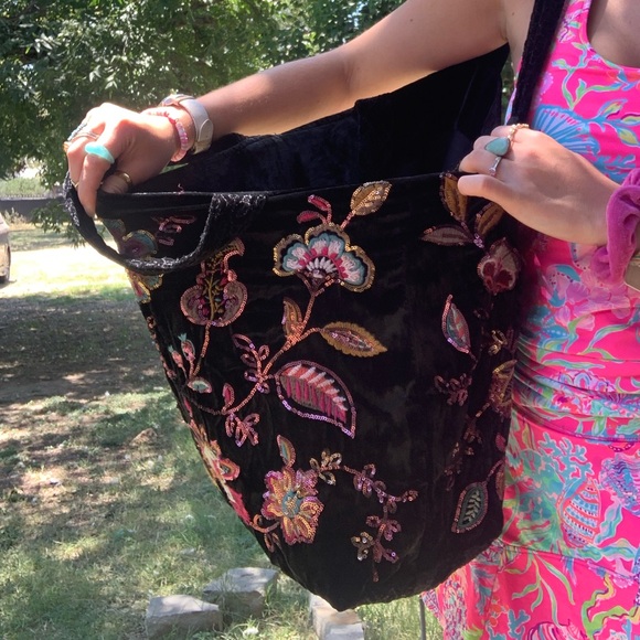 Johnny Was | Bags | Johnny Was Brenda Velvet Embroidered Sequin Floral ...